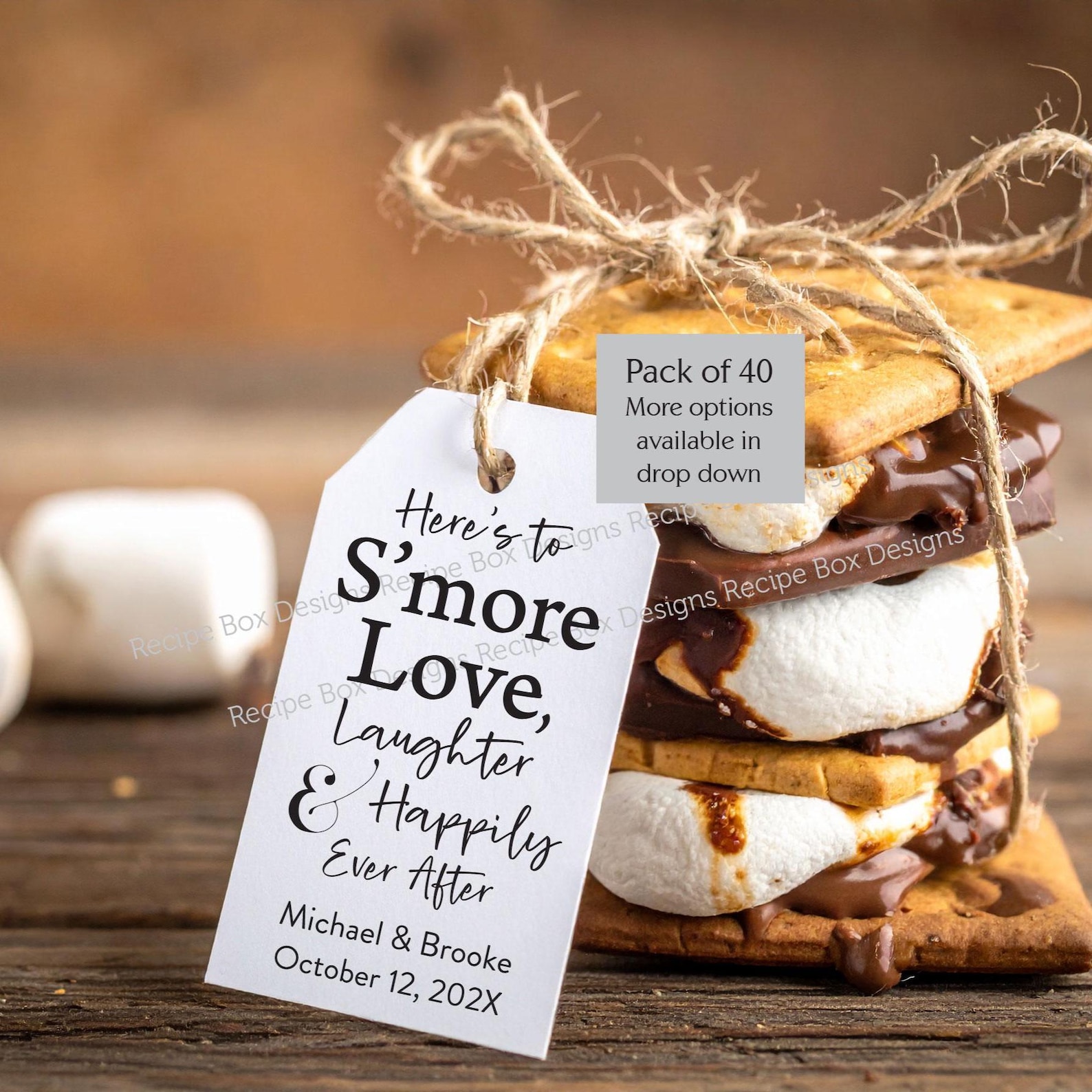 Personalized Smore Favor Tags: DIY Kit, Bags & Twine (pack of 40) - Etsy