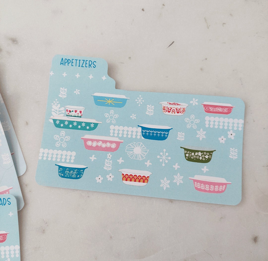 Pyrex Recipe Divider Cards, Dividers, Pyrex Casserole Recipe Dividers ...