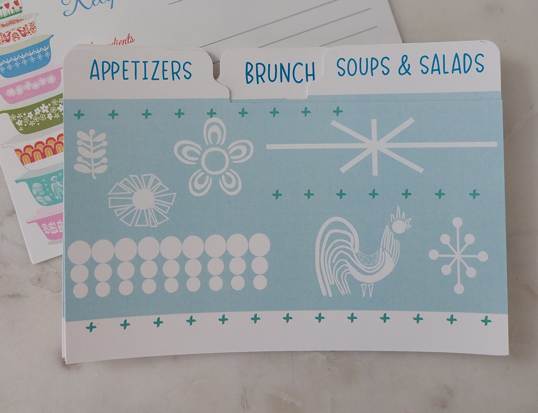 Recipe Divider Cards, Dividers, Pyrex Recipe Dividers Card, Fits Most ...