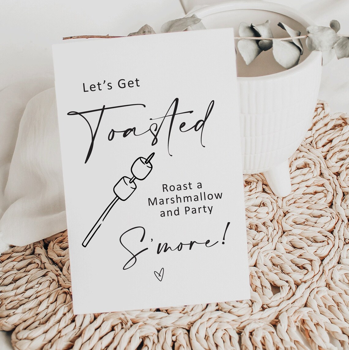 S'mores Bar Wedding Sign: Modern Minimalist Design (printable, Instant ...