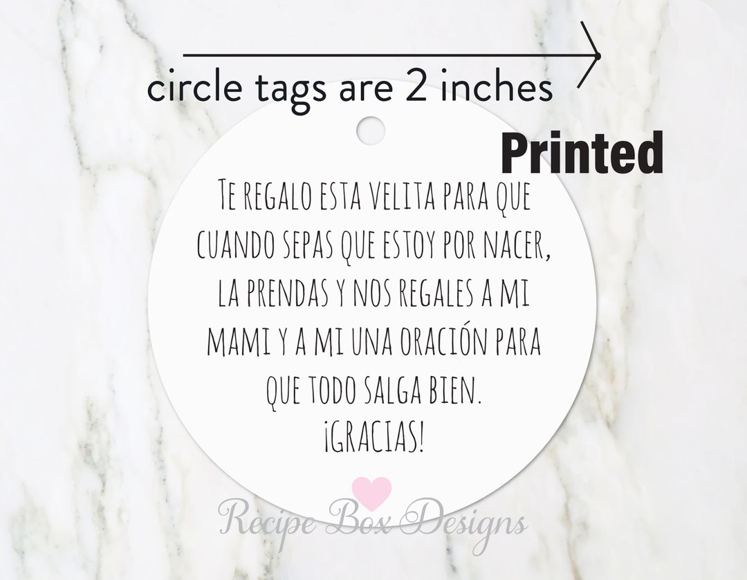 Etiquetas de favor de velas de Baby Shower en español, Enciende la vela ...