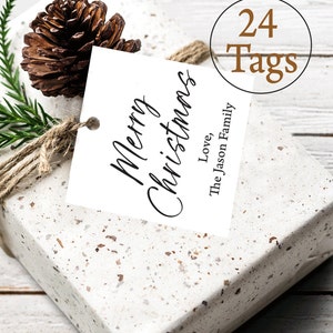 Merry Christmas Gift Tags, Gift Tags for Packages, Square Gift Tag ...