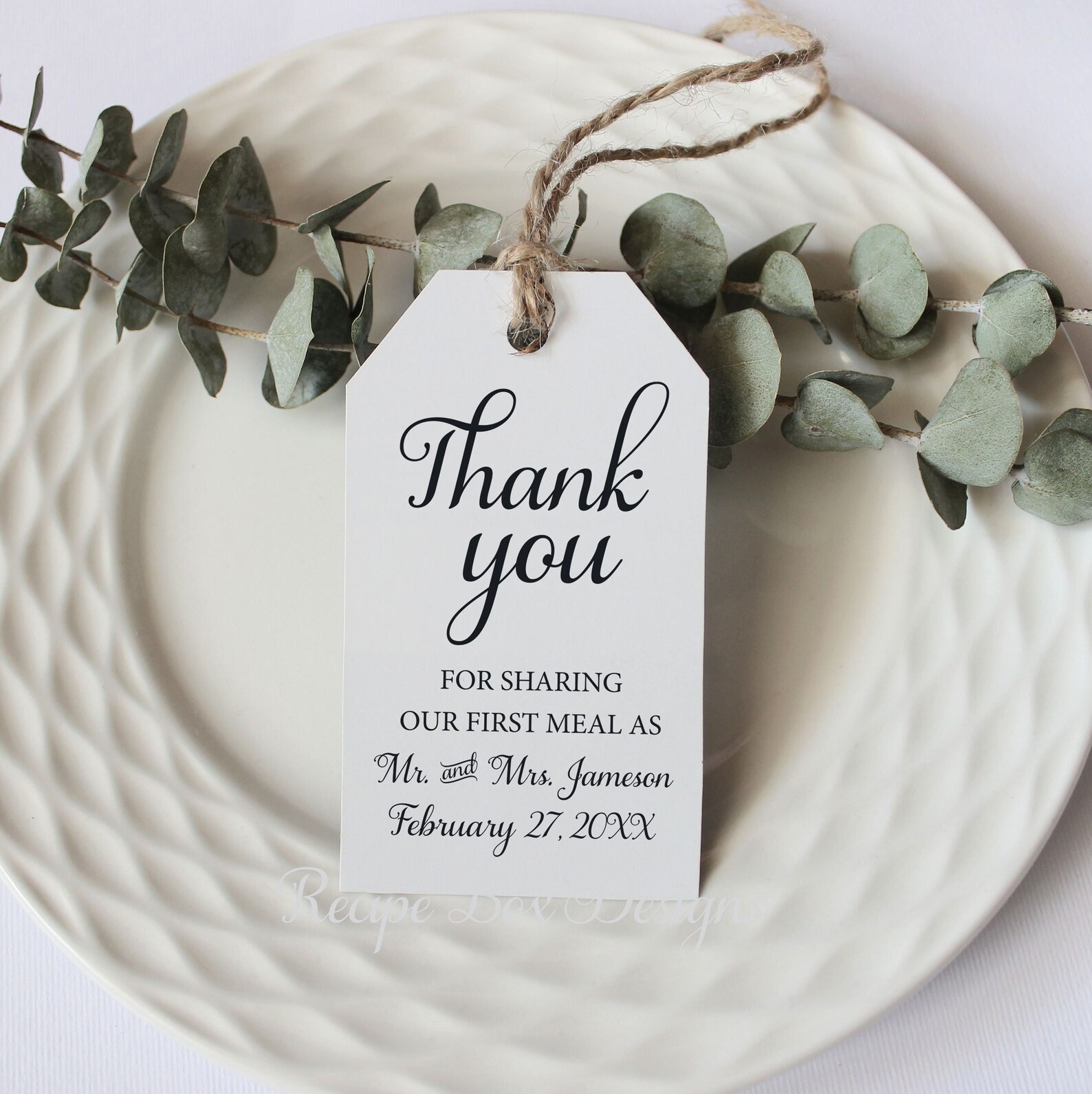 Printed or Printable Tags Thank You Wedding Favor Tags - Etsy