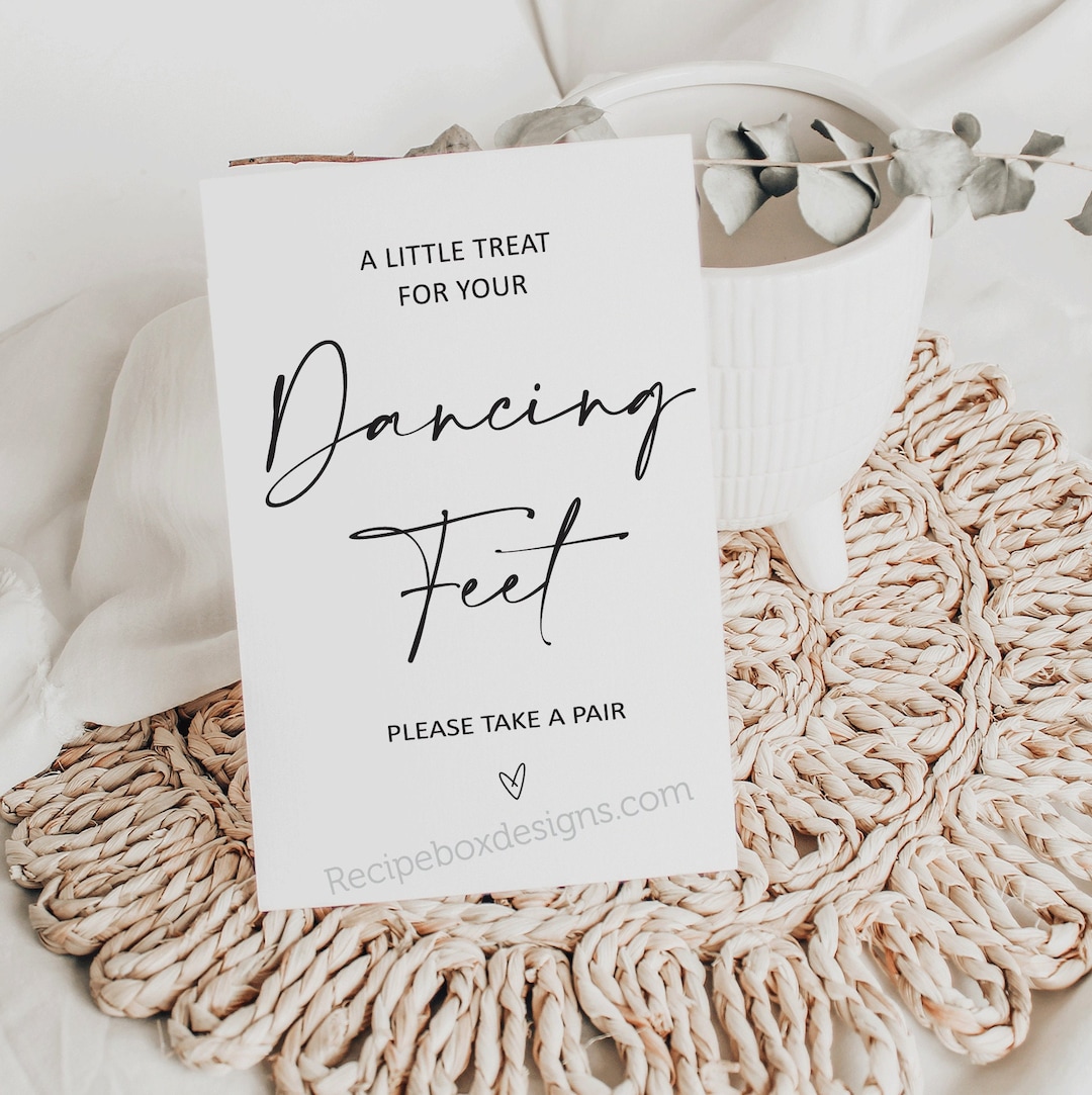 Dancing Feet Wedding Sign: Modern Minimalist Printable (digital ...