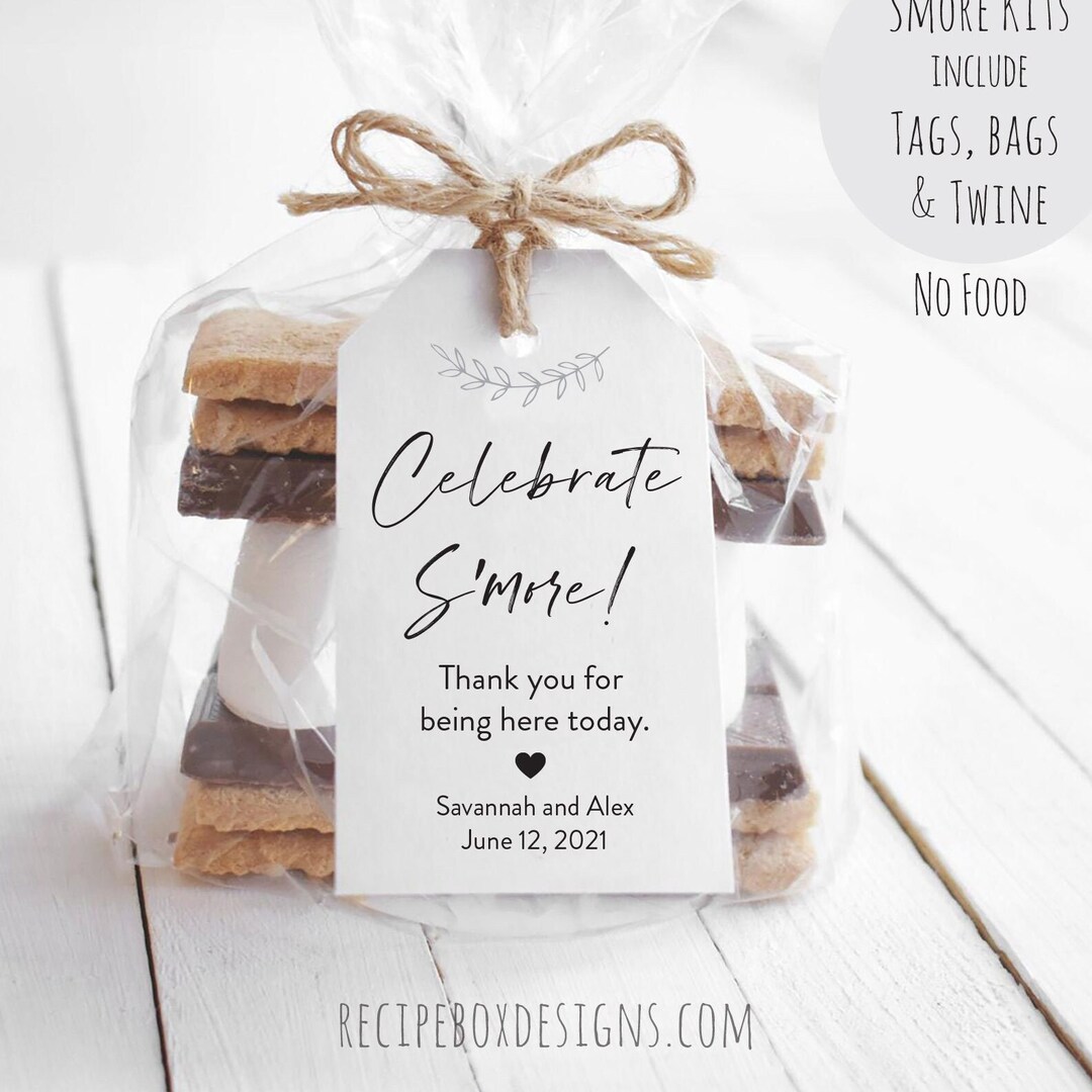 Smore Kits, Celebrate Smore, S'mores Party Favor Tags Bags Twine ...