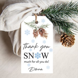 Thank You Snow Much Gift Tag, Thank You Snow Much Christmas Tags, Thank ...