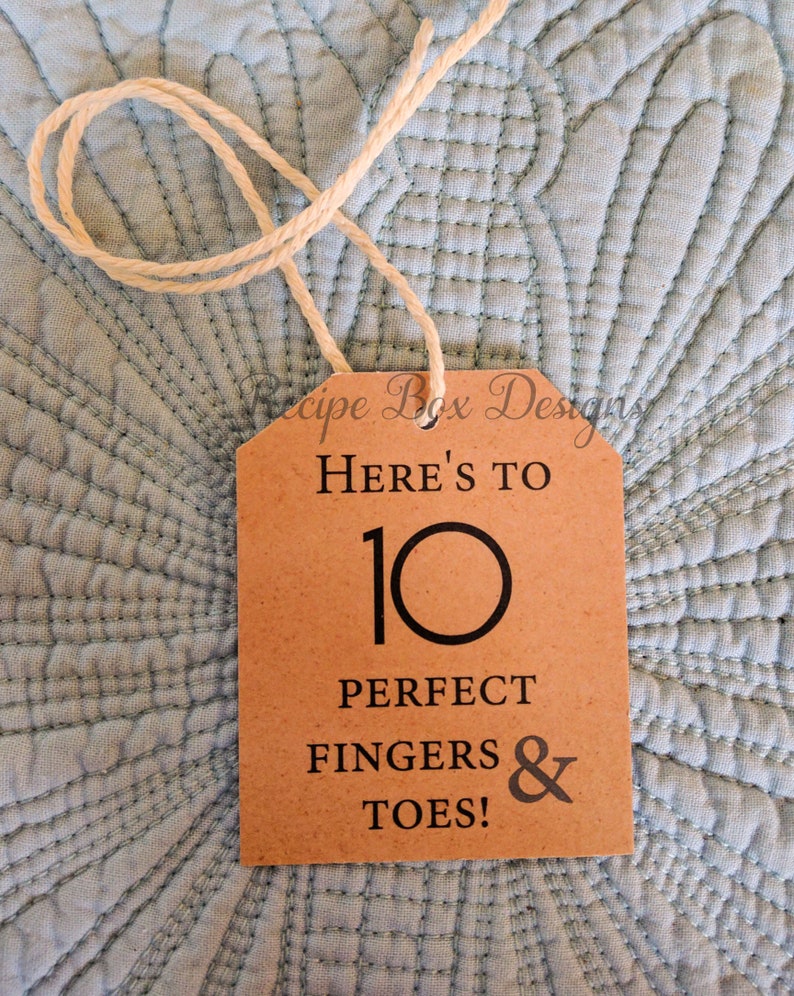 Here's to 10 Perfect Fingers and Toes Baby Shower Tag 2x3 - Etsy