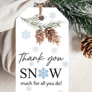 Thank You Snow Much Gift Tag, Thank You Snow Much Christmas Tags, Thank ...