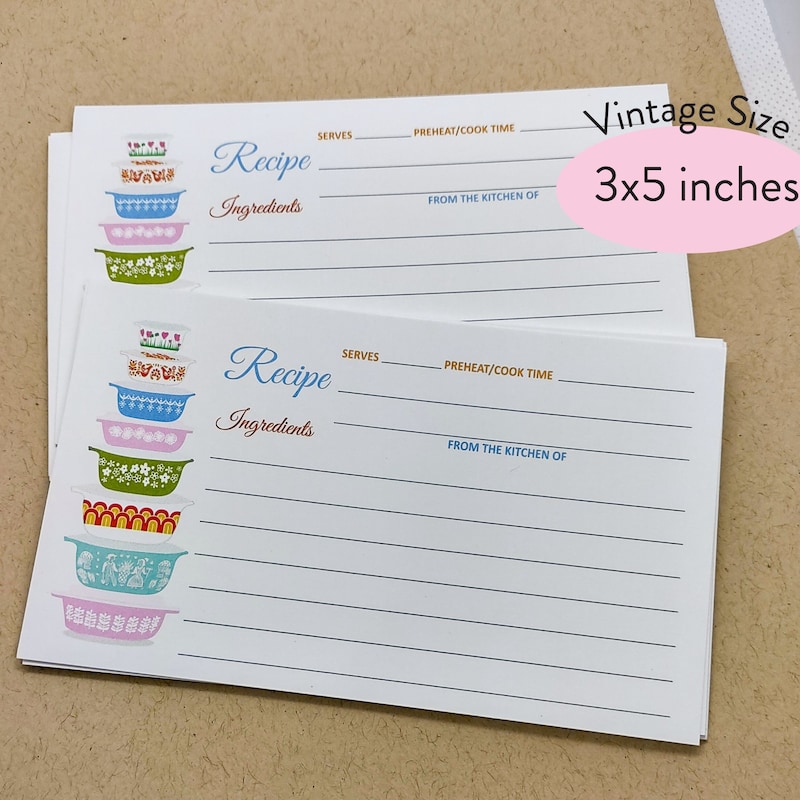 Retro Recipe Cards - Etsy