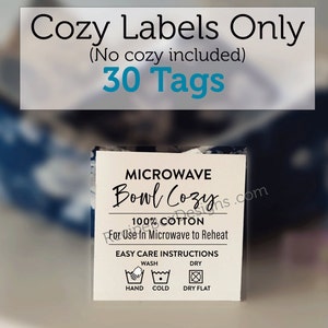 Printed Care Tag for Bowl Cozy, Care Card Tag and Labels for Handmade ...