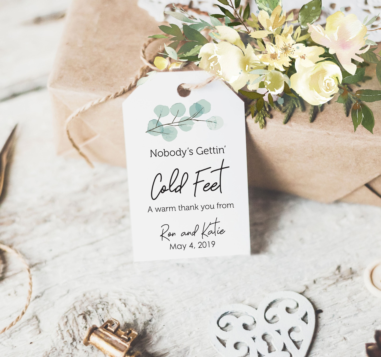 Cold Feet Wedding Favors Bridal Shower Favor Tags Engagement | Etsy