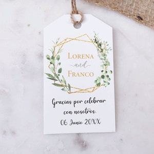 Printed Favor Tags, Spanish Thank You Tags for Weddings, Bridal Showers ...