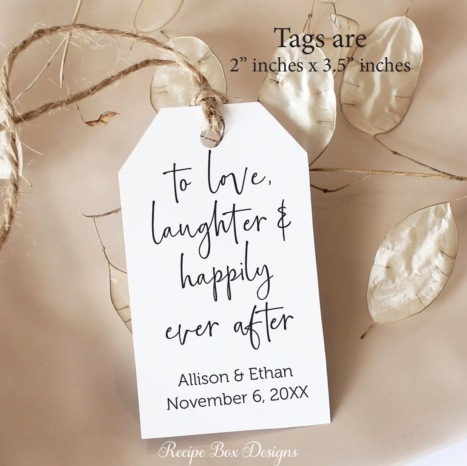 Printed or Printable Favor Tags to Love Laughter and Happily - Etsy
