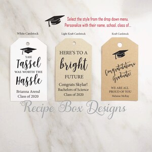 Printed Graduation Tags 2024 Graduation Party Decorations, Favor Tags ...