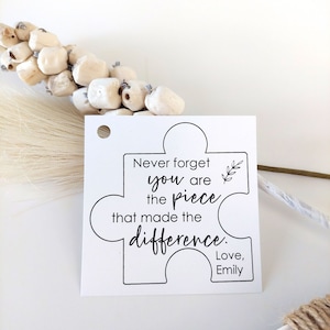 Puzzle Piece Favor Tags, Puzzle Tags for Puzzle Gifts, Teacher Gift Tag ...