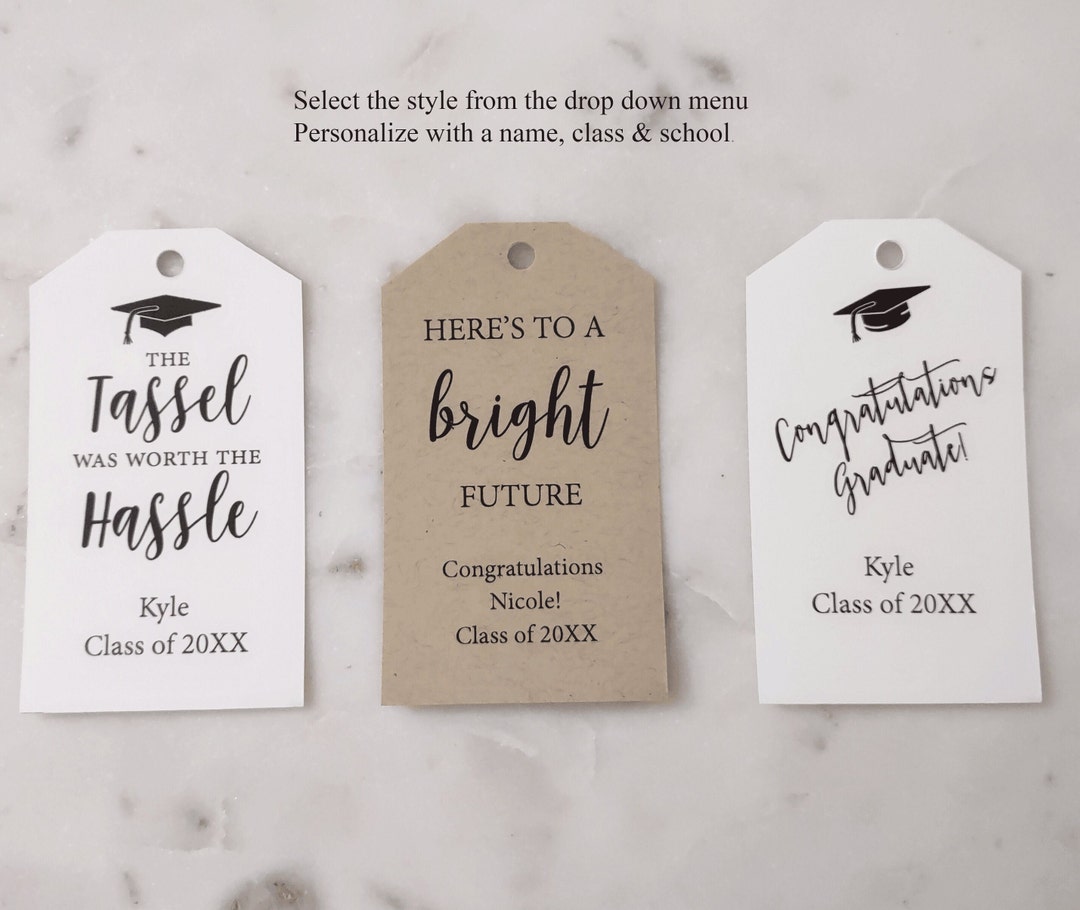 Printed Graduation Tags 2024 Graduation Party Decorations, Favor Tags ...