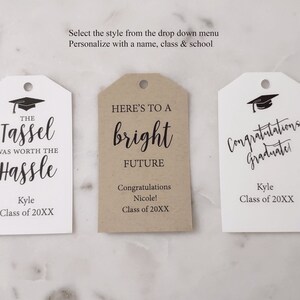 Printed Graduation Tags 2024 Graduation Party Decorations, Favor Tags ...