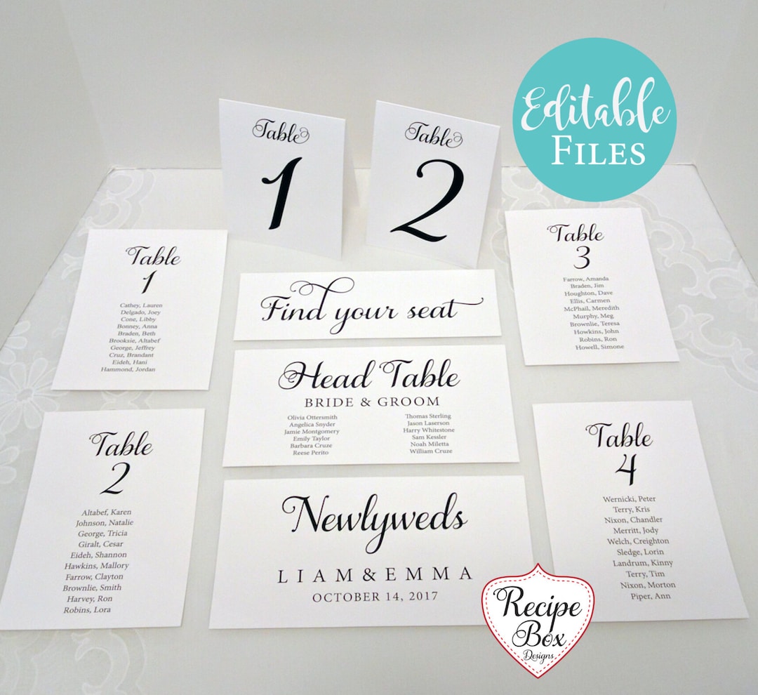Printable Sign Table Seating Chart Printable Seating Chart - Etsy