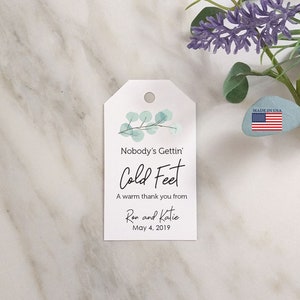 Cold Feet Wedding Favors, Bridal Shower Favor Tags, Engagement Favor ...