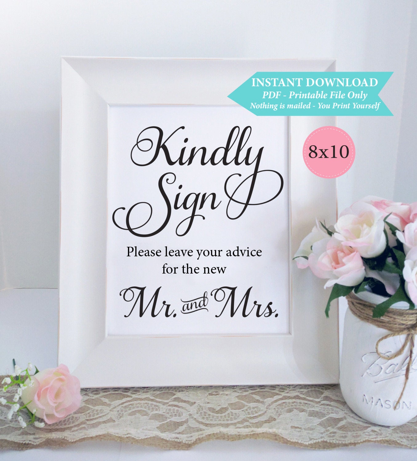 Well Wishes And Advice For The Bride And Groom Printable Etsy