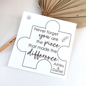 Puzzle Piece Favor Tags, Puzzle Tags for Puzzle Gifts, Teacher Gift Tag ...