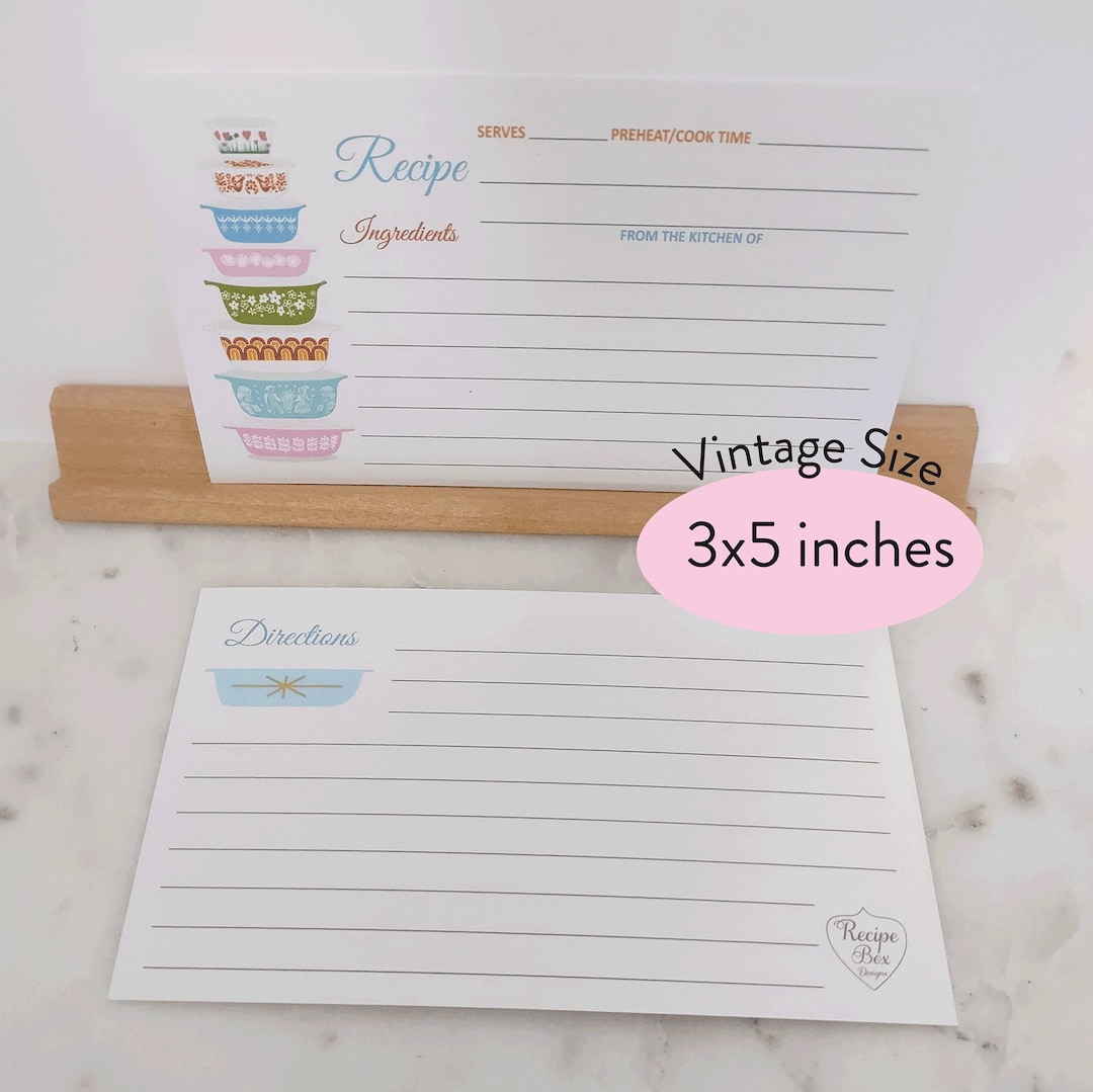 From the Kitchen Of, 3x5 Recipe Cards, Vintage Pyrex Inspired Casserole ...