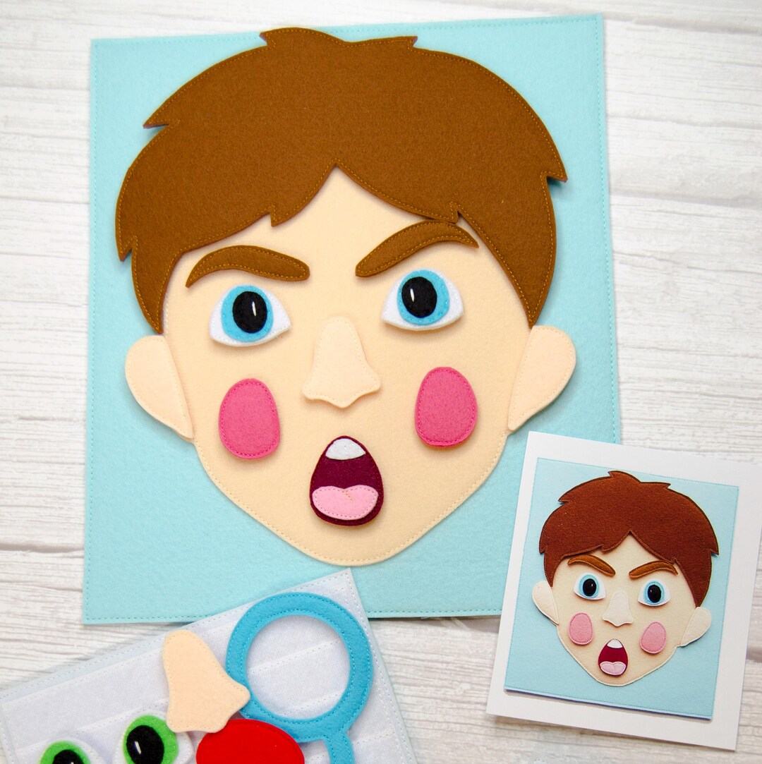Felt Faces, Emotions Activity for Kids, Make a Face Game, Gift for Kids ...