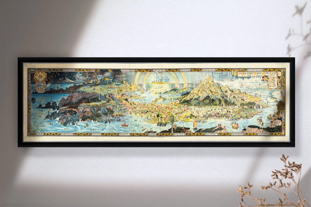 An Ancient Mappe of Fairyland Wall Art Old Map Gift - Bernard Sleigh ...