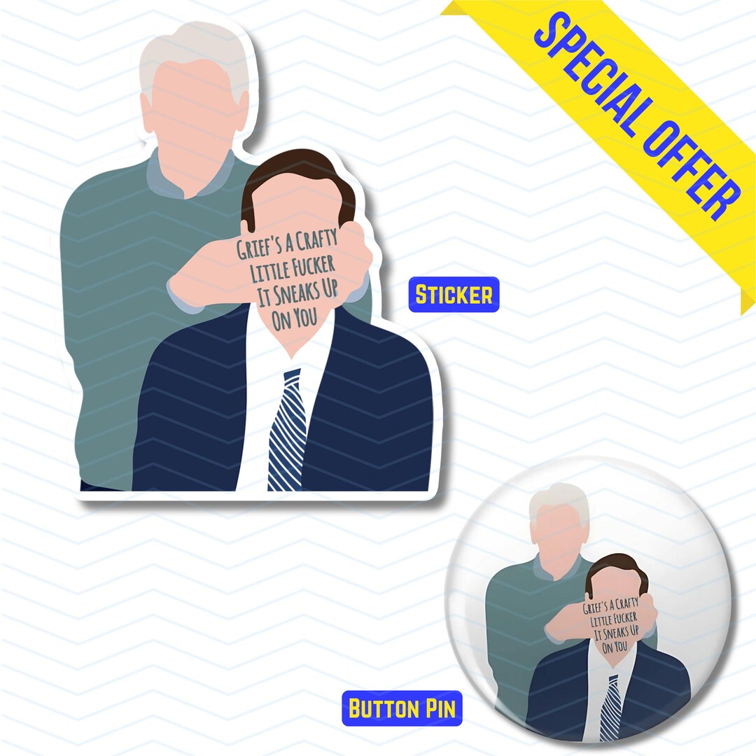 Grief's a Crafty Little F*cker Stickers, Button Pin & Pouch | Funny ...