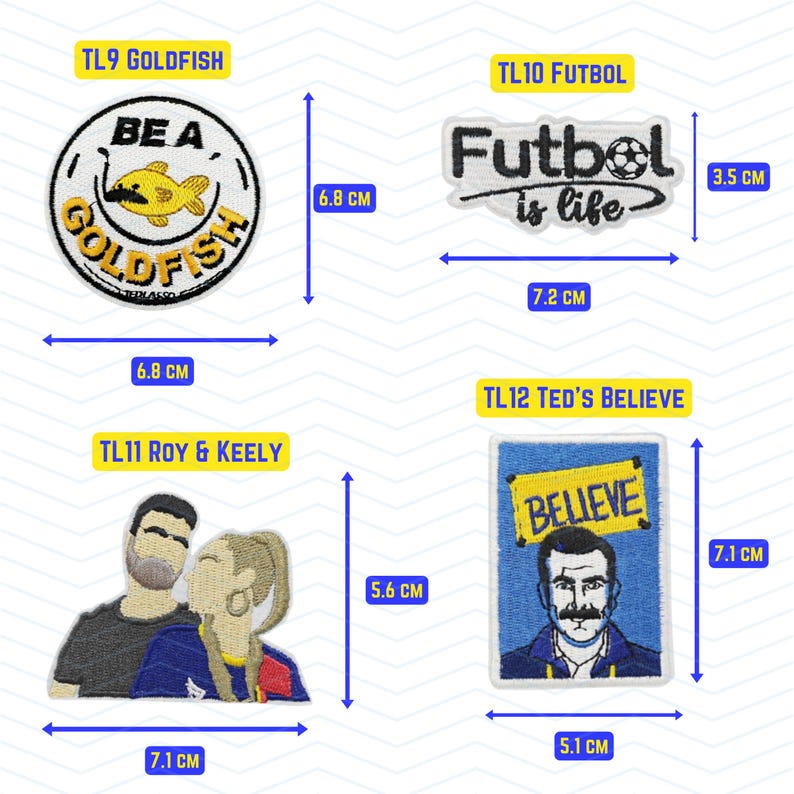 Ted Lasso Embroidered Patch Set of 5 Buy 4 Get 1 Free Believe, Be ...