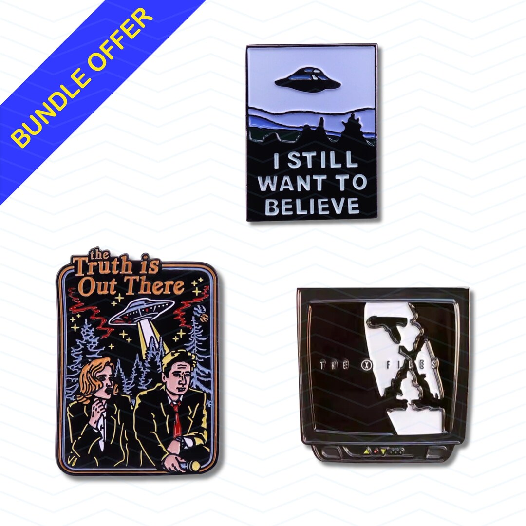 The X Files Enamel Pins Set of 3 Mulder & Scully Fan Gift Collectible ...