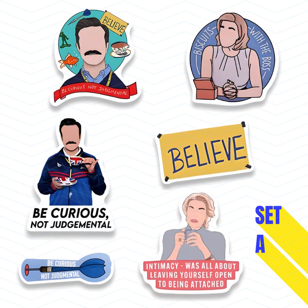 Ted Lasso Stickers Set of 6 TV Program Decals, Buy Separately Fun ...