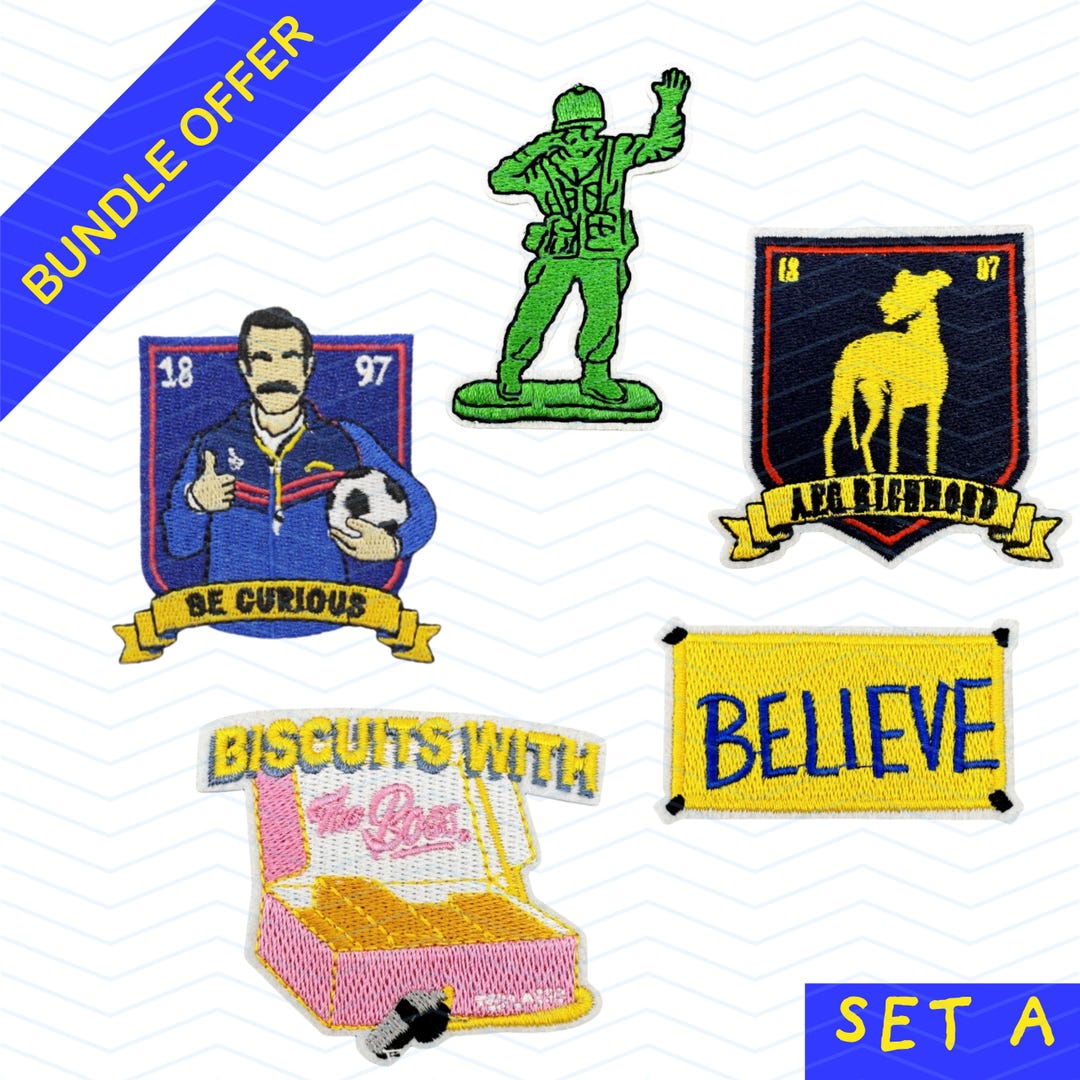 Ted Lasso Embroidered Patch Set of 5 Buy 4 Get 1 Free Believe, Be ...