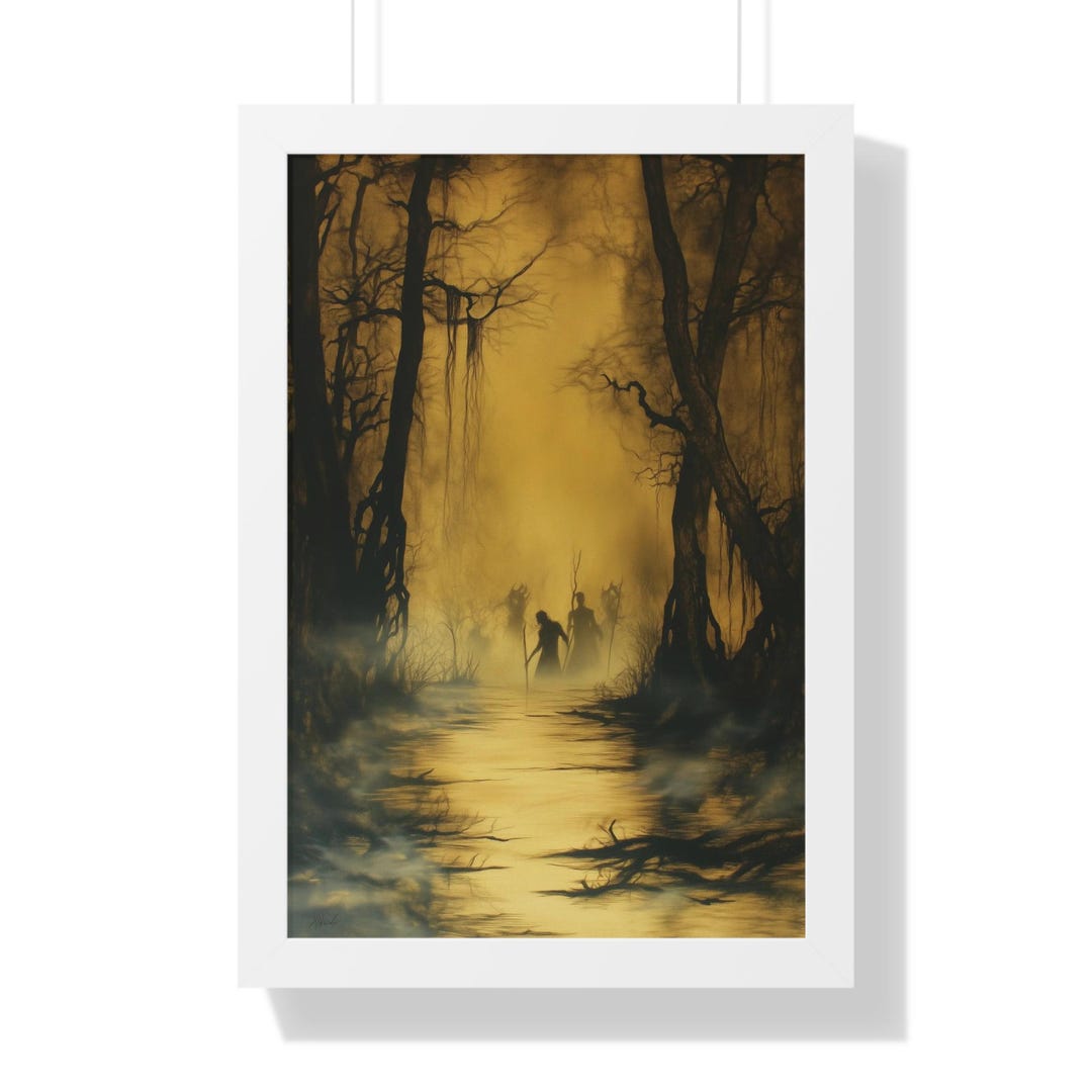 Gothic Swamp Ghouls Poster, Halloween Horror Art - Etsy