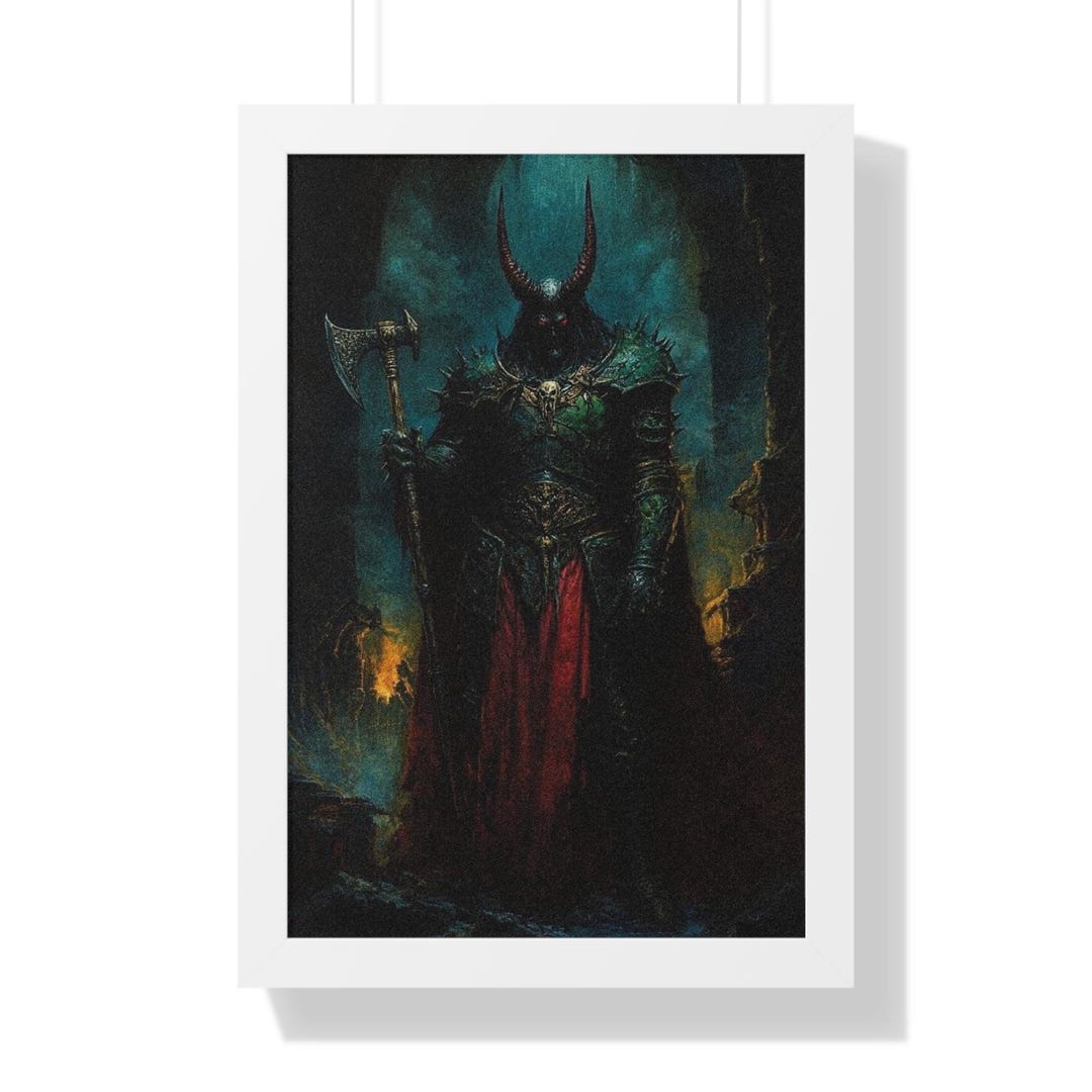 Vertical Poster, Dark Underlord With Axe, Gothic Home Decor, Fantasy ...