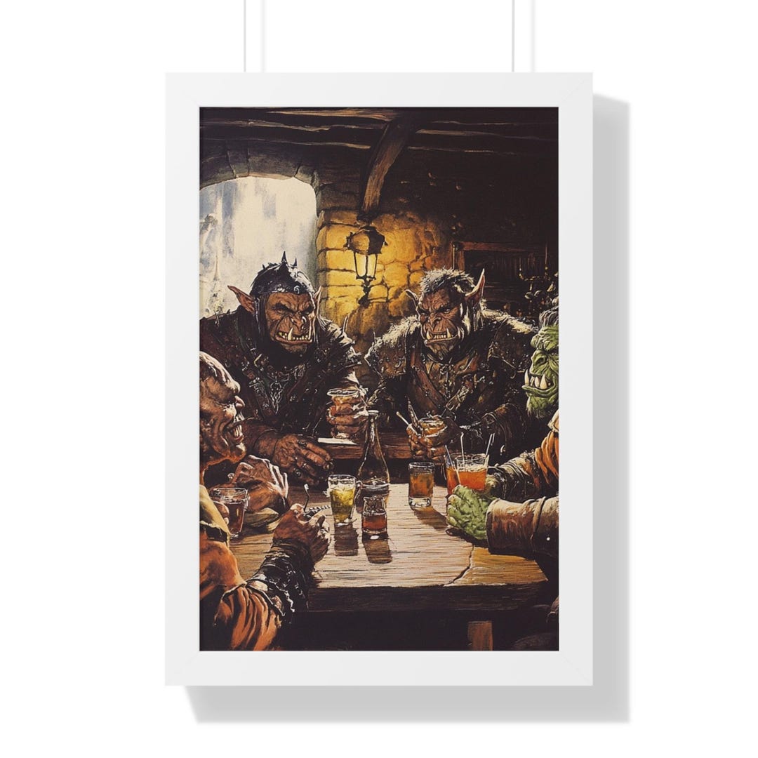 Goblins Drinking Framed Vertical Poster, Fantasy Art Print, Magical ...