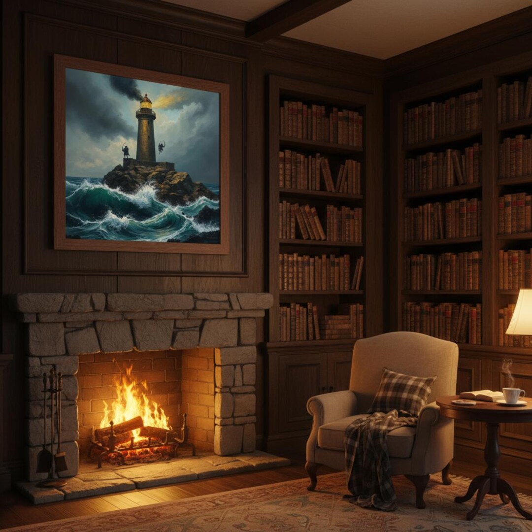 Lighthouse Gets Attacked, Home Office Decoration - Etsy