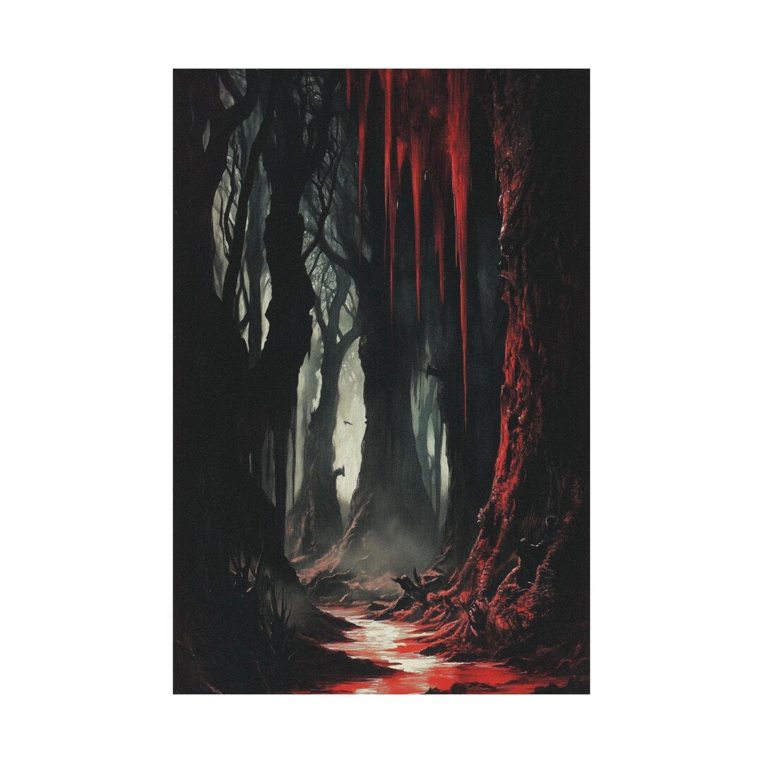Bloody River Gothic Poster, Dark Horror Wall Art - Etsy