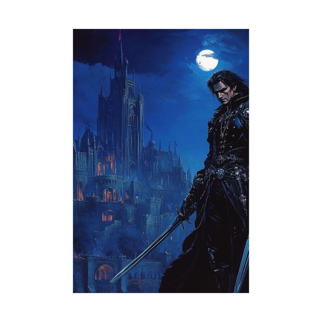 Vertical Posters, Knight With Two Swords Design, Matte Wall Art Print ...