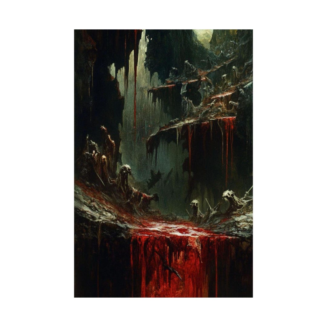 Blood Red Matte Vertical Poster, Creepy Goth Home Decor - Etsy