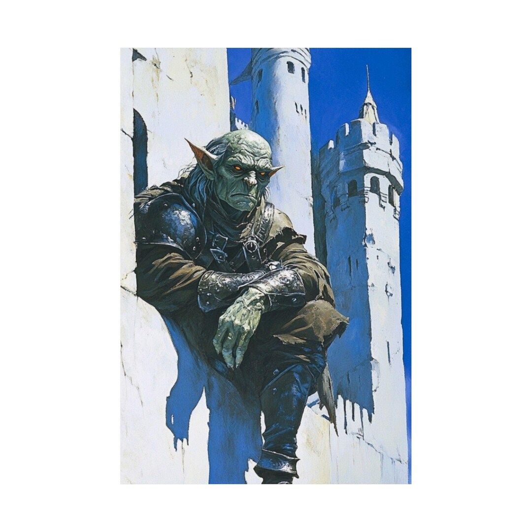 Goblin Chilling Vertical Poster, Matte Wall Art Print, Fantasy Creature ...