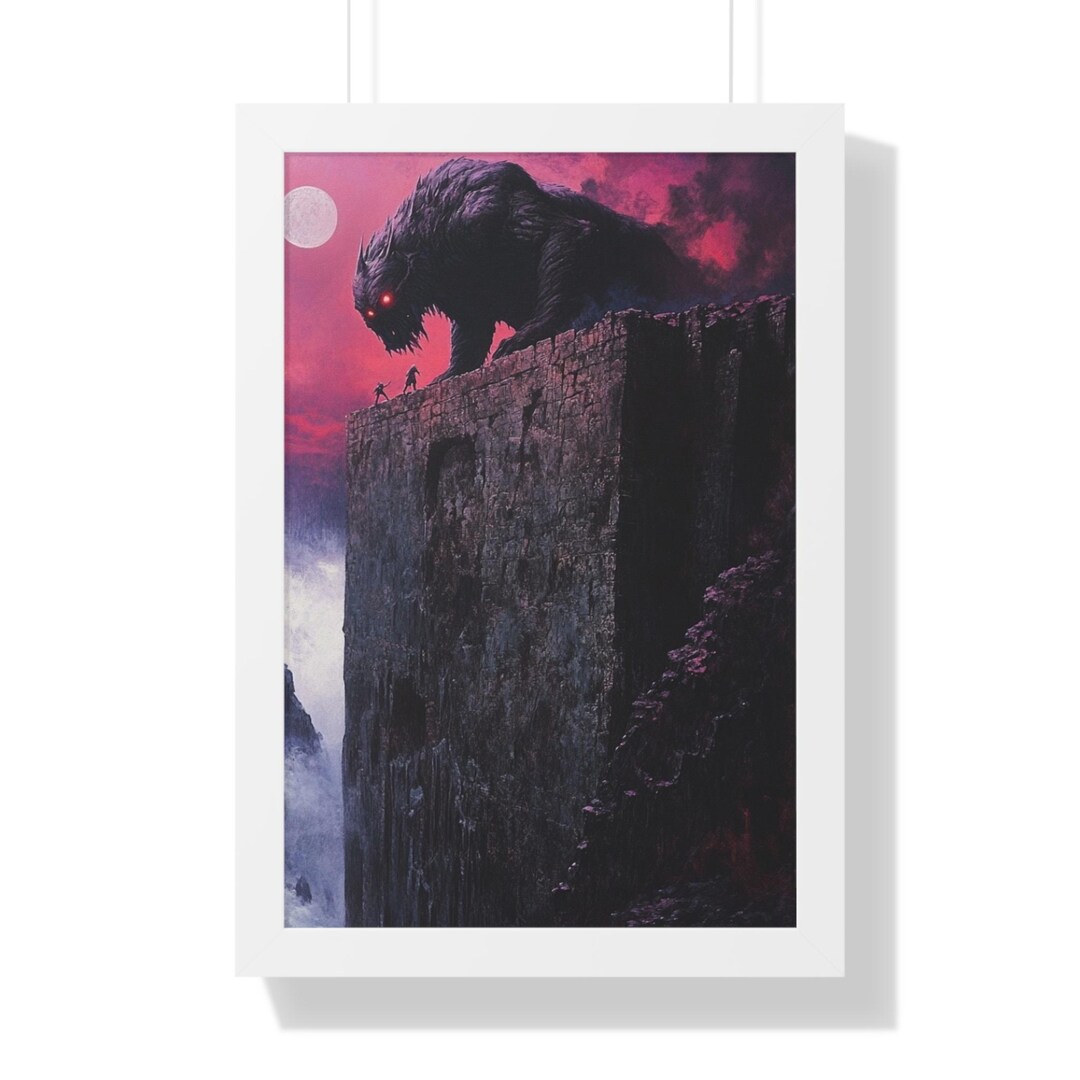 Vertical Poster, Beast Corners Men on Cliff, Wilderness Wildlife Wall ...