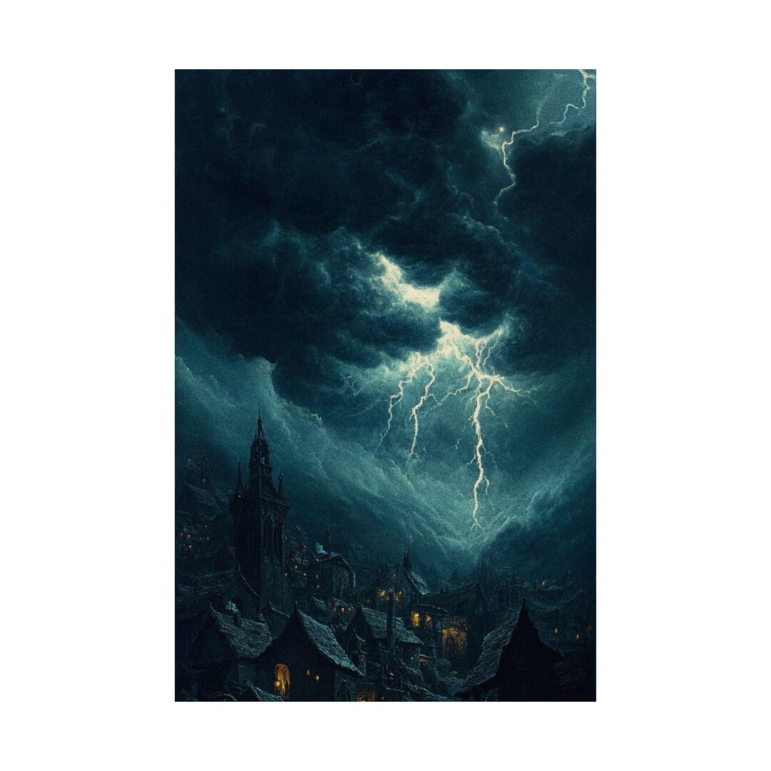Lightning Strike Matte Vertical Posters, Thunderstorm Wall Art ...