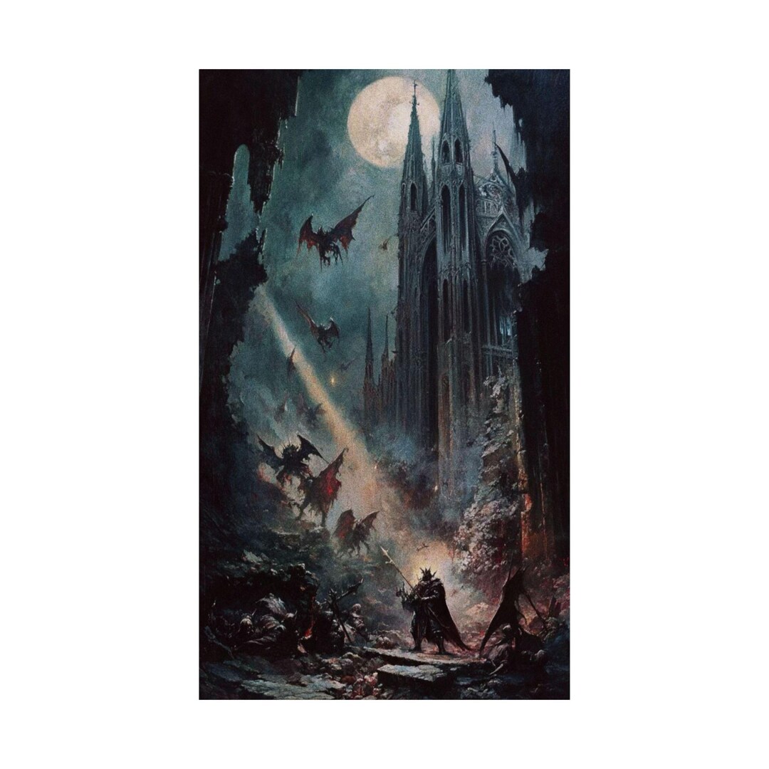 Vertical Gothic Church Poster, Matte Wall Art Print, Dark Spooky Home ...