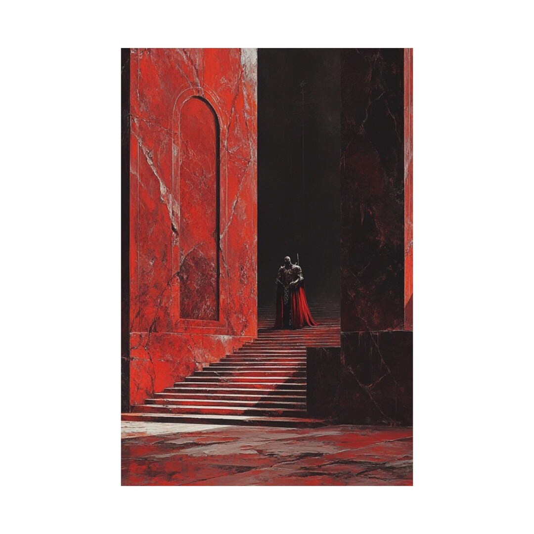 Medieval Red Knight Matte Vertical Poster, Castle Fantasy Wall Art ...