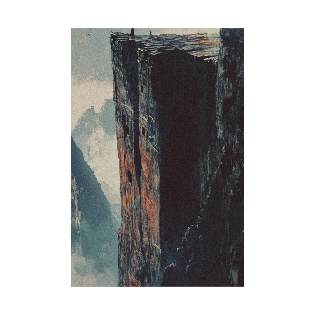 Vertical Posters, Steep Cliff Art Print, Matte Wall Decor, Mountain ...