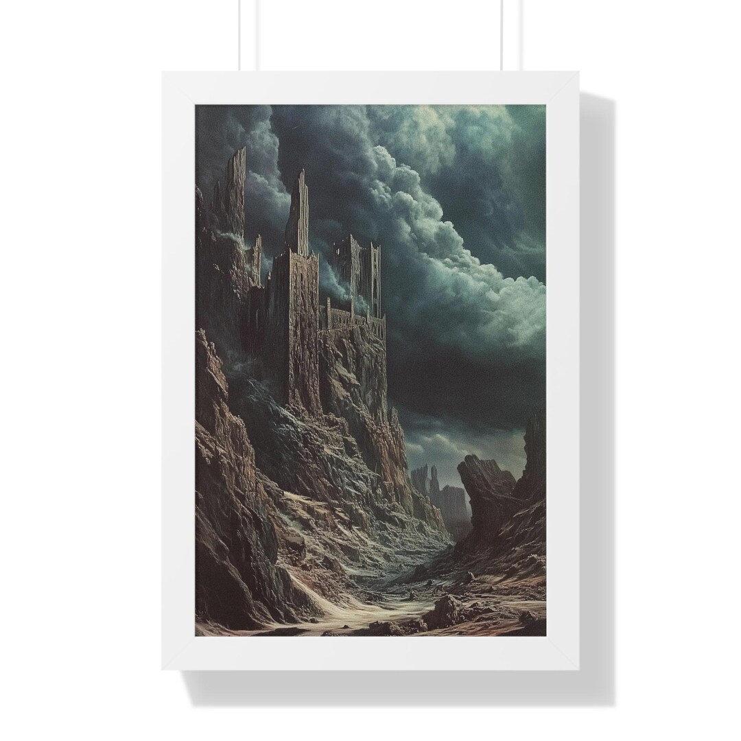 Vertical Poster, Castle Over Canyon, Wall Art Decor Print, Unique Gift ...