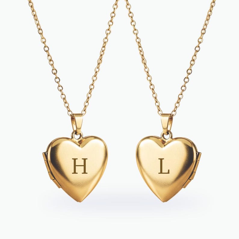 Engraved Heart Locket Necklace: Gold Photo Pendant, Memorial Jewelry - Etsy