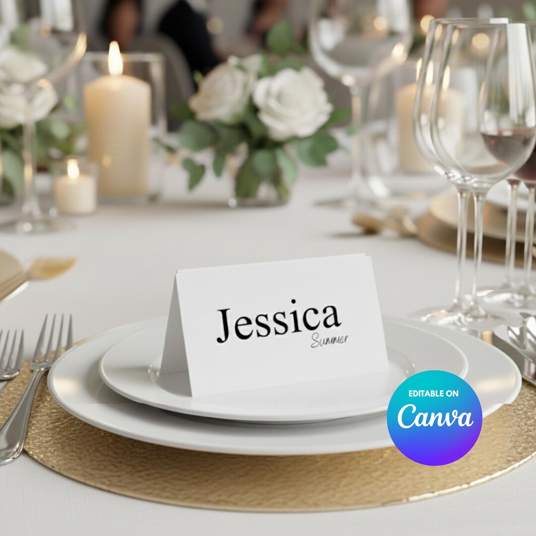 Printable Place Card Template, DIY Printable Dinner Name Tag for ...
