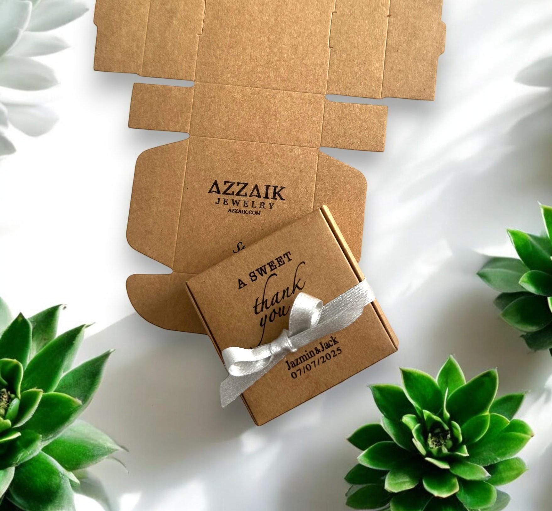 Custom Wedding Favor Boxes: Personalized Kraft Cardboard (7x7x3 Cm) - Etsy